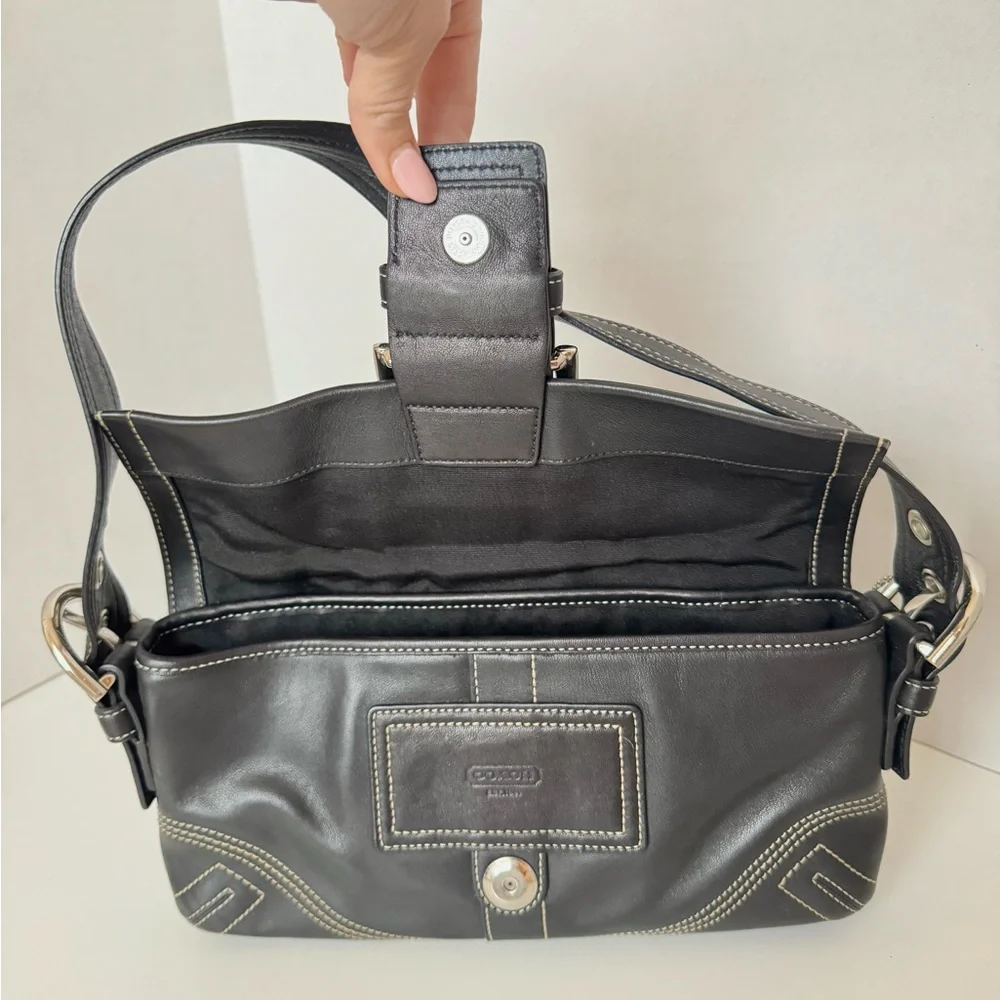 Coach | Bags | Coach 8a5 Soho Black Leather Flap Shoulder Bag Original ...